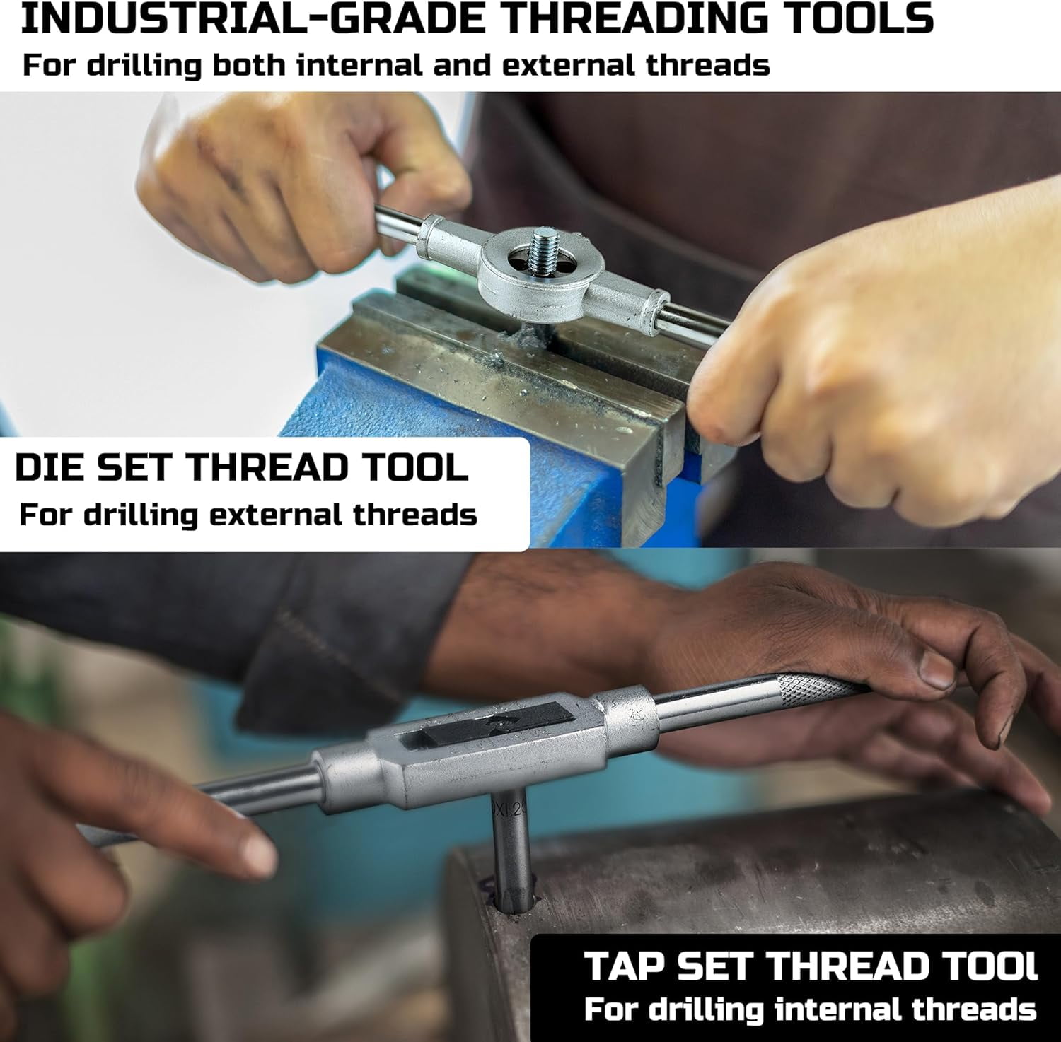 40pcs Metric Tap and Die Set, Coarse and Fine Threads, Professional ...