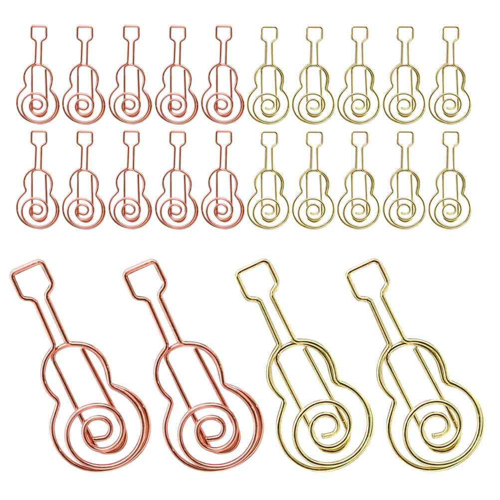 40pcs Music Paper Clips Cute Metal Guitar Shaped Bookmark Clips for ...