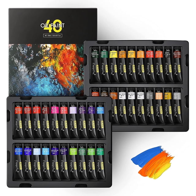 40pcs Oil Paint Set (18ml/0.6oz) with Storage Box for Artists, Students ...