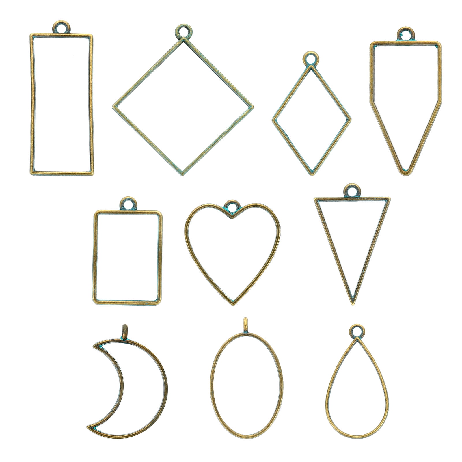 40pcs Open Bezels, Resin Bezels Pendants Mold Open Back Bezels Alloy ...