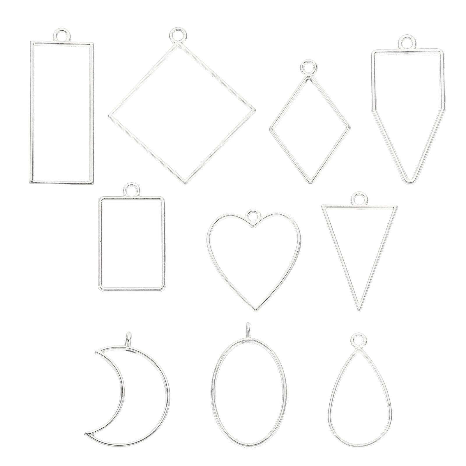 40pcs Open Bezels, Resin Bezels Pendants Mold Open Back Bezels Alloy ...