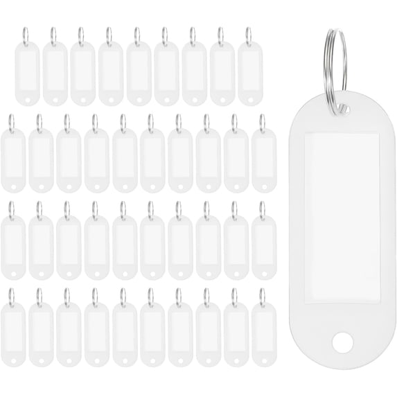 40pcs Plastic Key Tags, Keys Ring Tag Identifier Keychain with Split ...