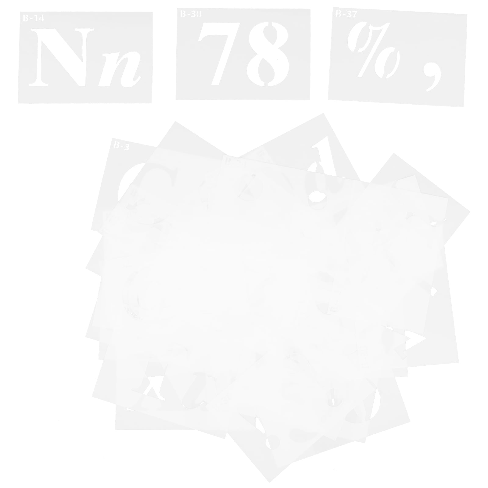 40pcs Plastic Stencils Reusable Number Templates Letter Stencils and ...
