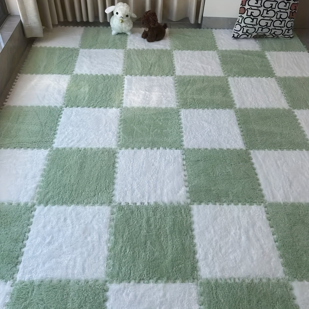 40pcs Plush Interlocking Mat Set - Soft Cozy Reusable Floor Cushion ...