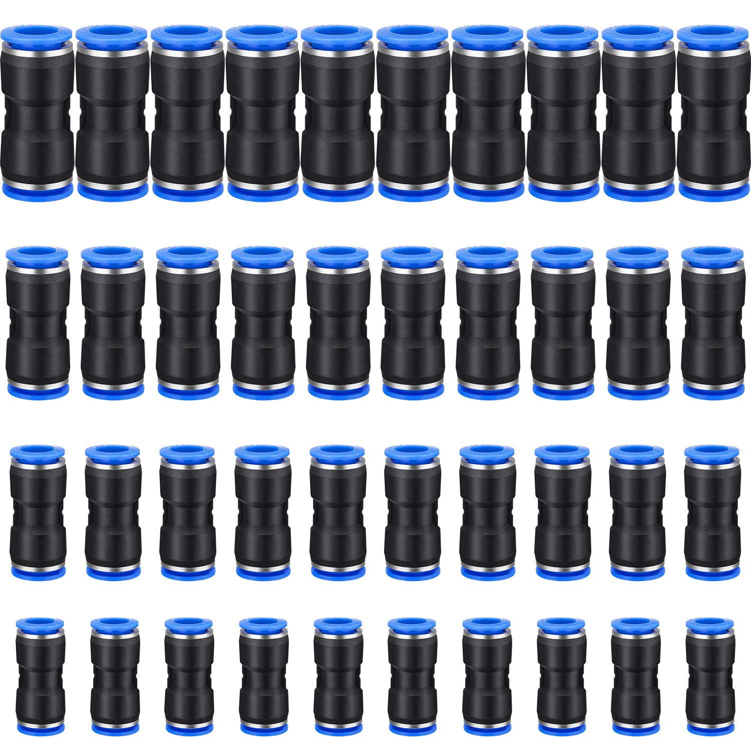 40pcs Pneumatic Air Connector Straight Push Connectors 6/8/10/12mm ...