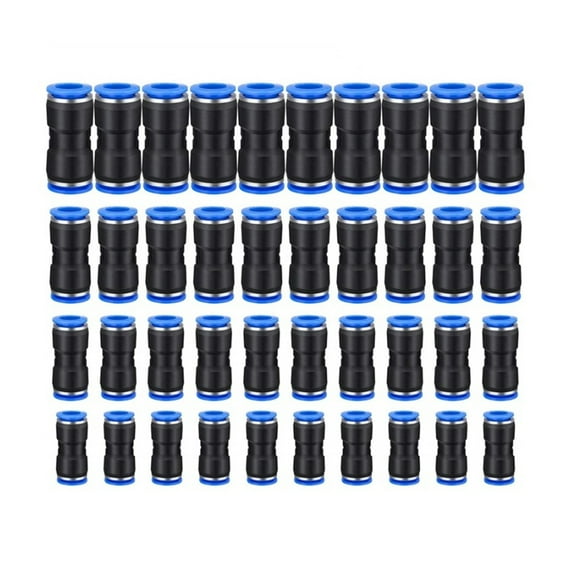 40pcs Pneumatic Fittings Straight Push Plastic Connector 6/8/10/12mm ...