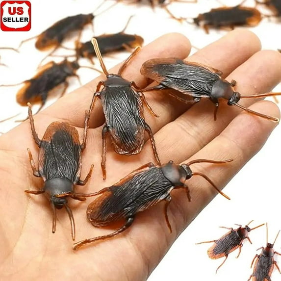 40pcs Scary Rubber Prank Fake Roaches, Realistic Plastic Bugs, Trick ...