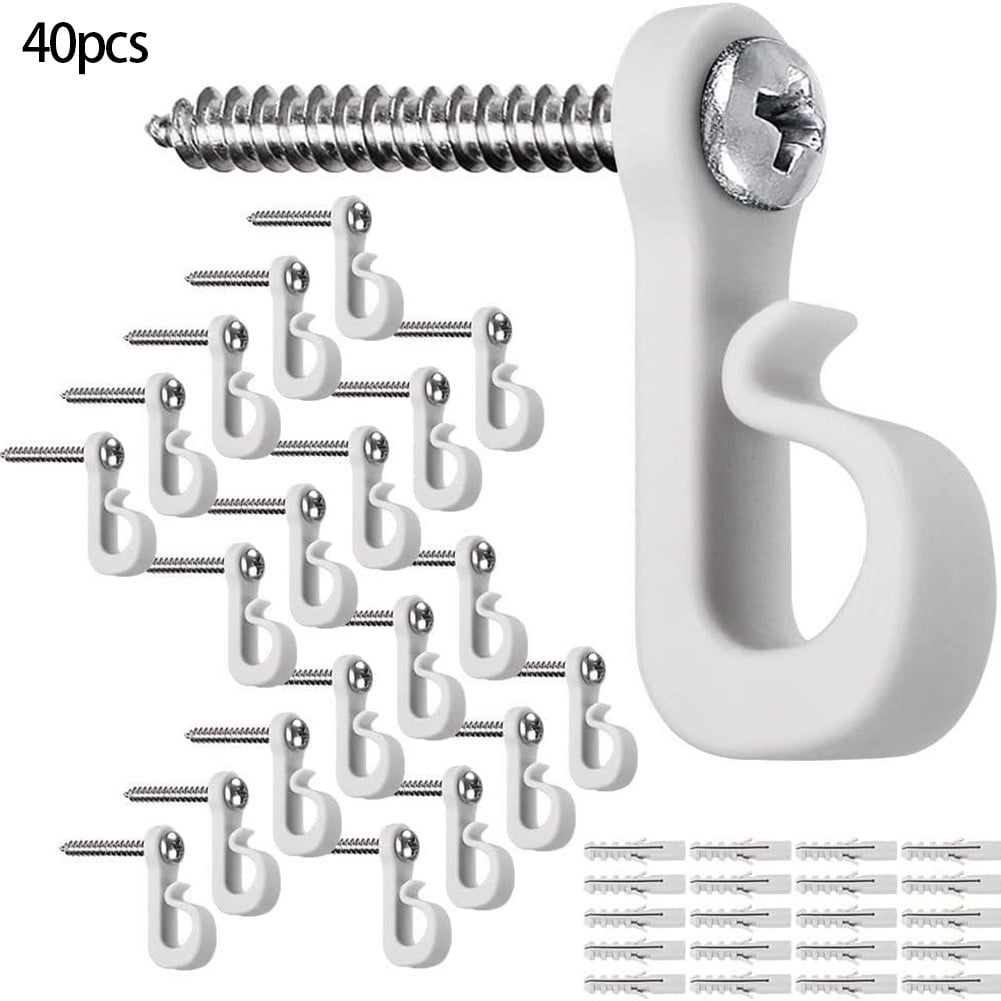 40pcs Q-Hangers Screw Hooks for Outdoor String Lights and Decor ...