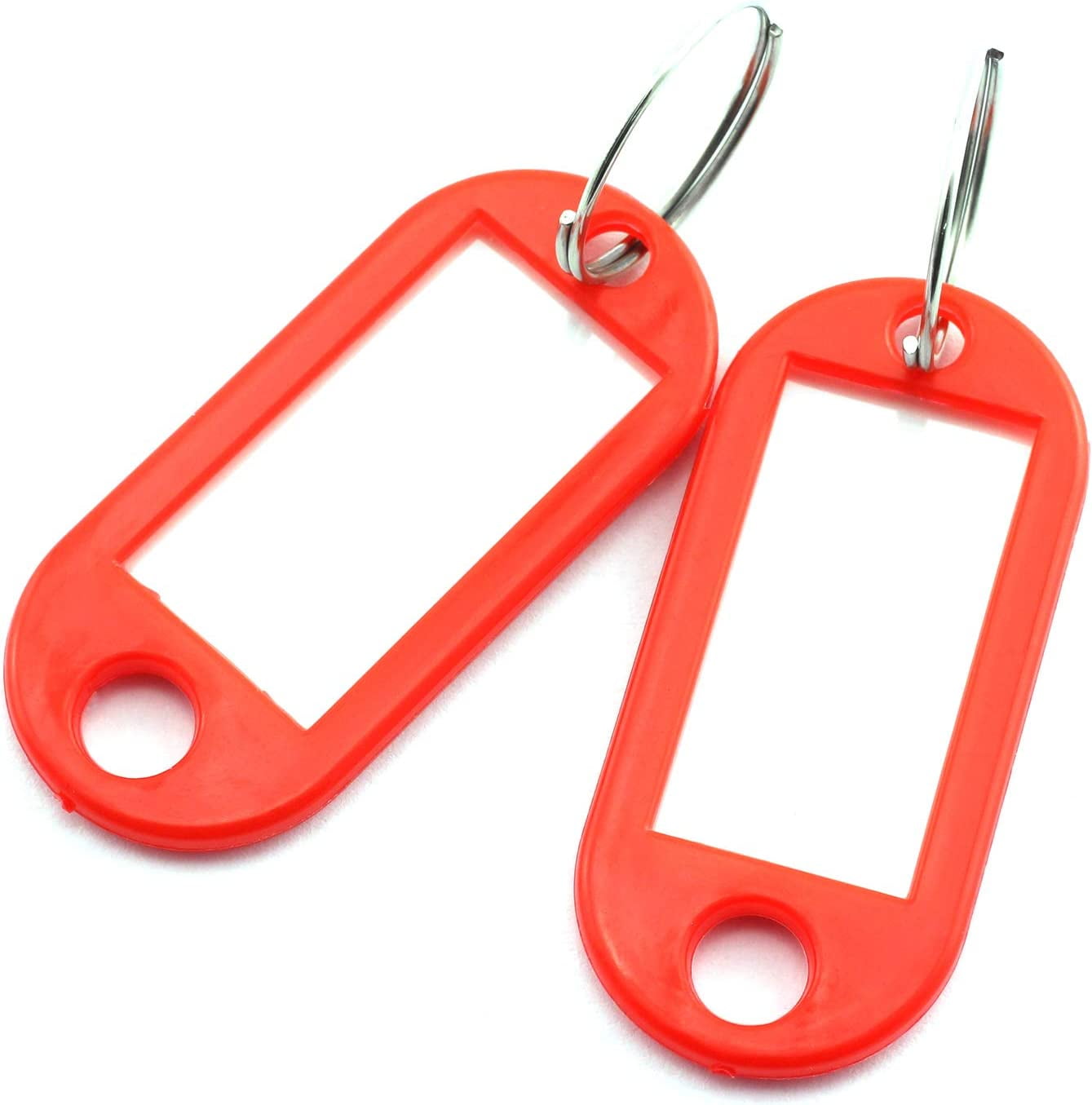 40pcs Red Key Ring Label Tags Plastic Keys Holder and Identifier Name ...