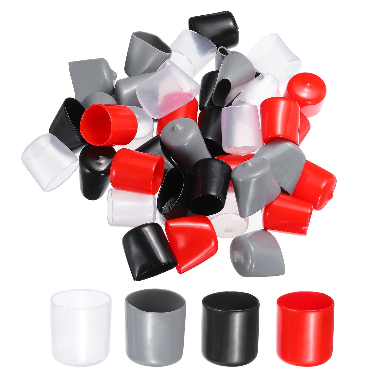 40pcs Rubber End Caps 25mm(1") ID Screw Thread Protectors PVC Vinyl ...