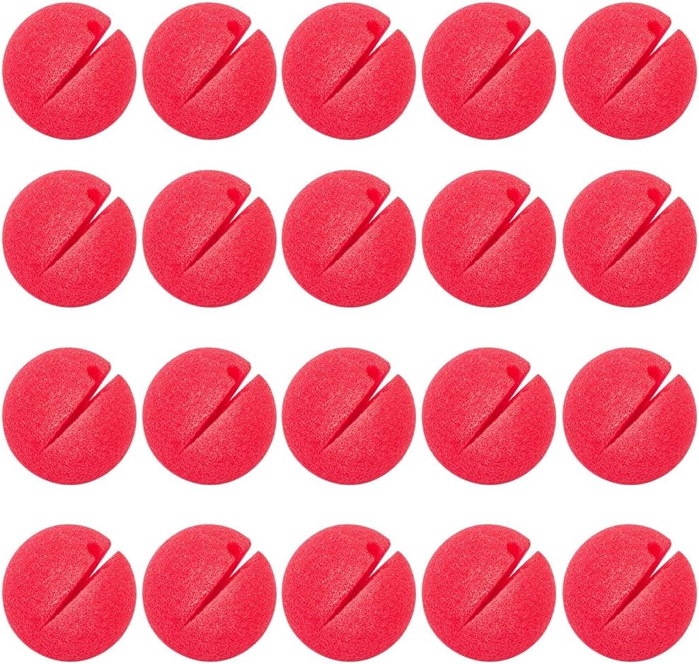 40pcs Sponge Craft Noses for Dolls Makings Half Hole Round Crimson 48mm ...