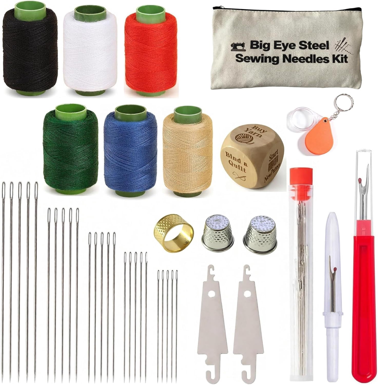 40pcs Steel Sewing Needles, Multi-Size Assortment Pack with Storage ...