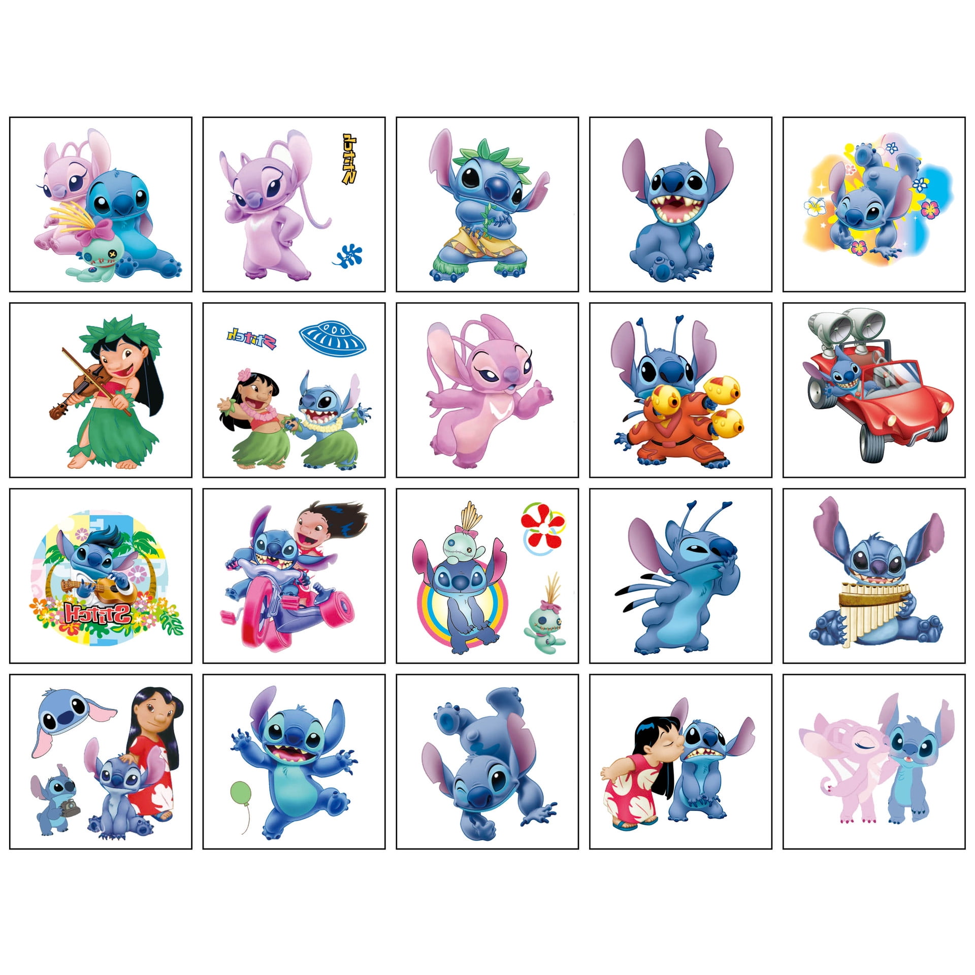 40pcs Temporary Stitch Tattoos, Kawaii Birthday Party Supplies, Anime ...