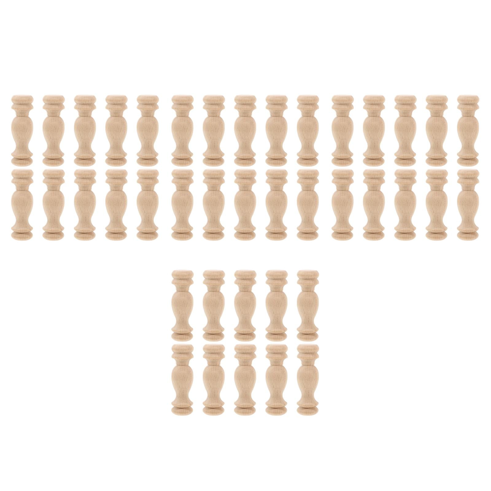 40pcs Unfinished Wood Staircase Spindles Unpainted Wooden Baluster for ...