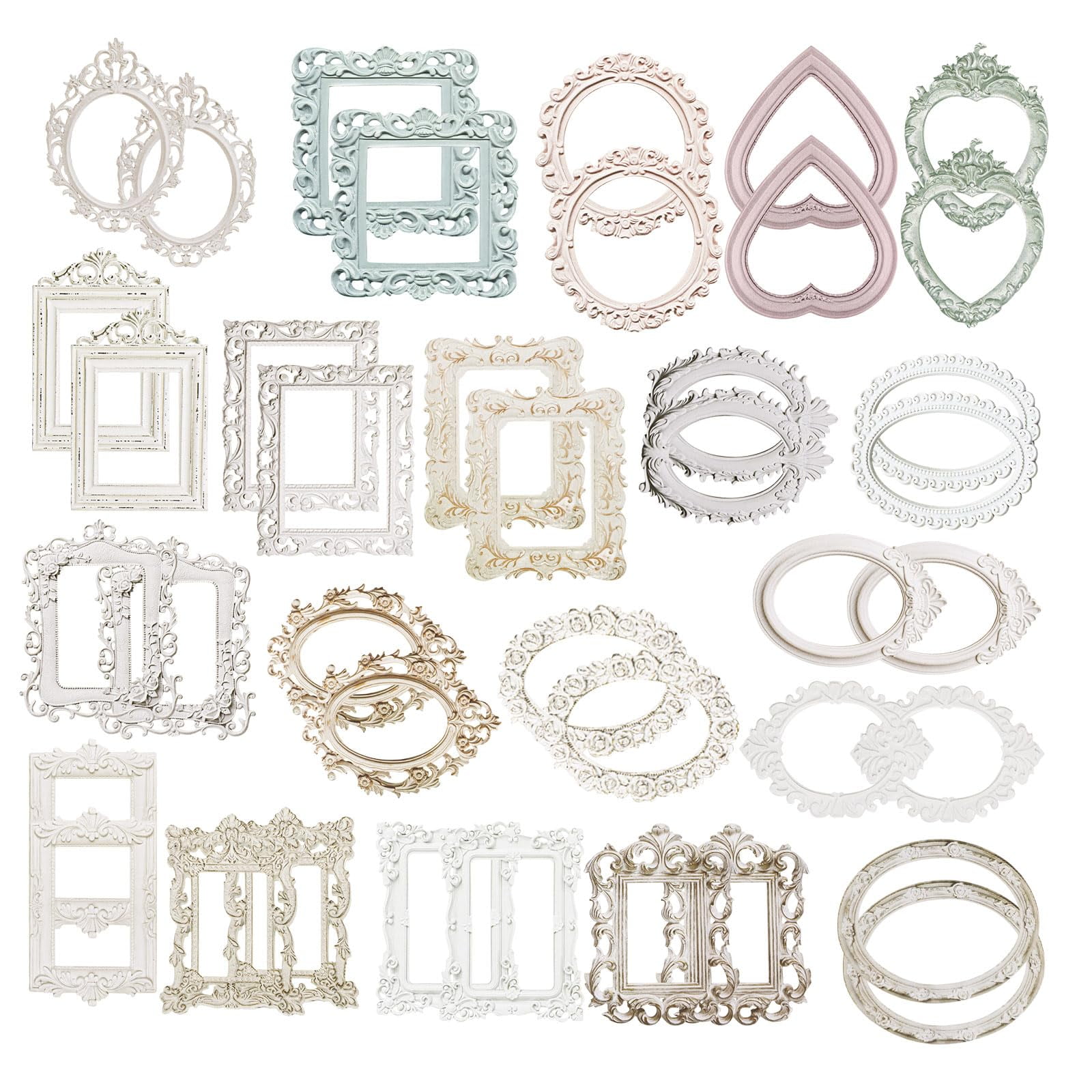 40pcs Vintage Scrapbook Frames YPF5 Cutout, Scrapbook Window Frame ...