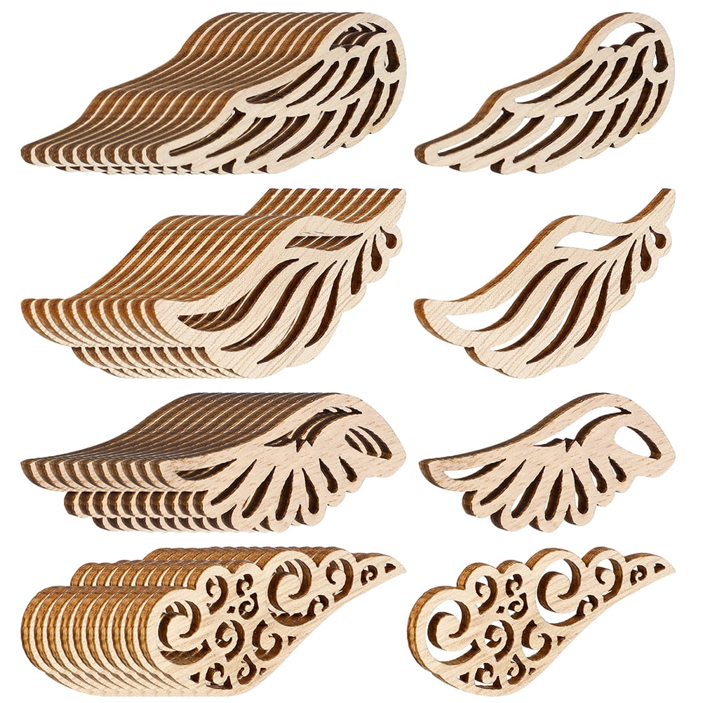 40pcs Wood Wings Cutouts Angel Wing Shape Ornament Embellishment DIY ...