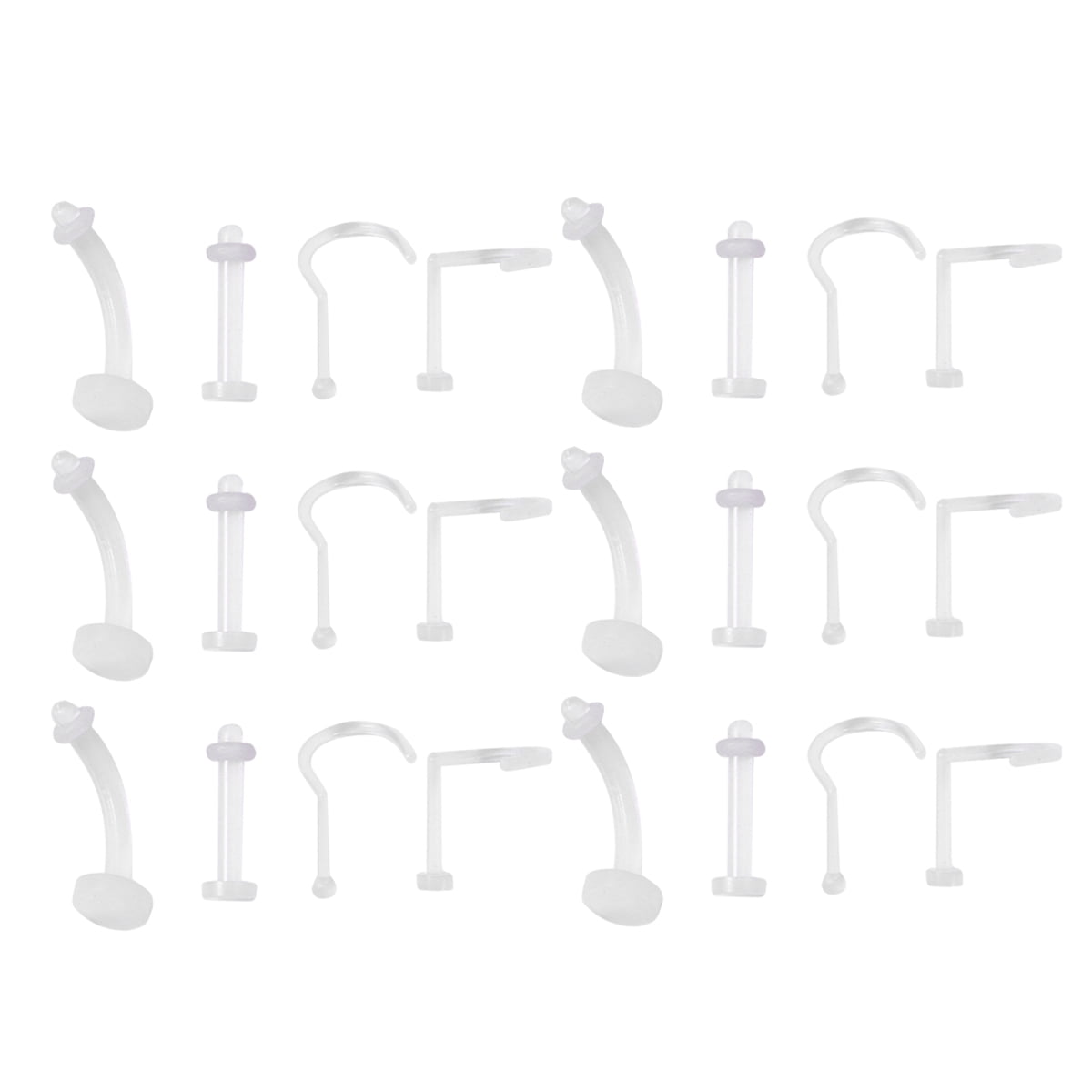 40pcs of 4 Bag Acrylic Plastic Body Piercing Jewelry Flexible Stud ...