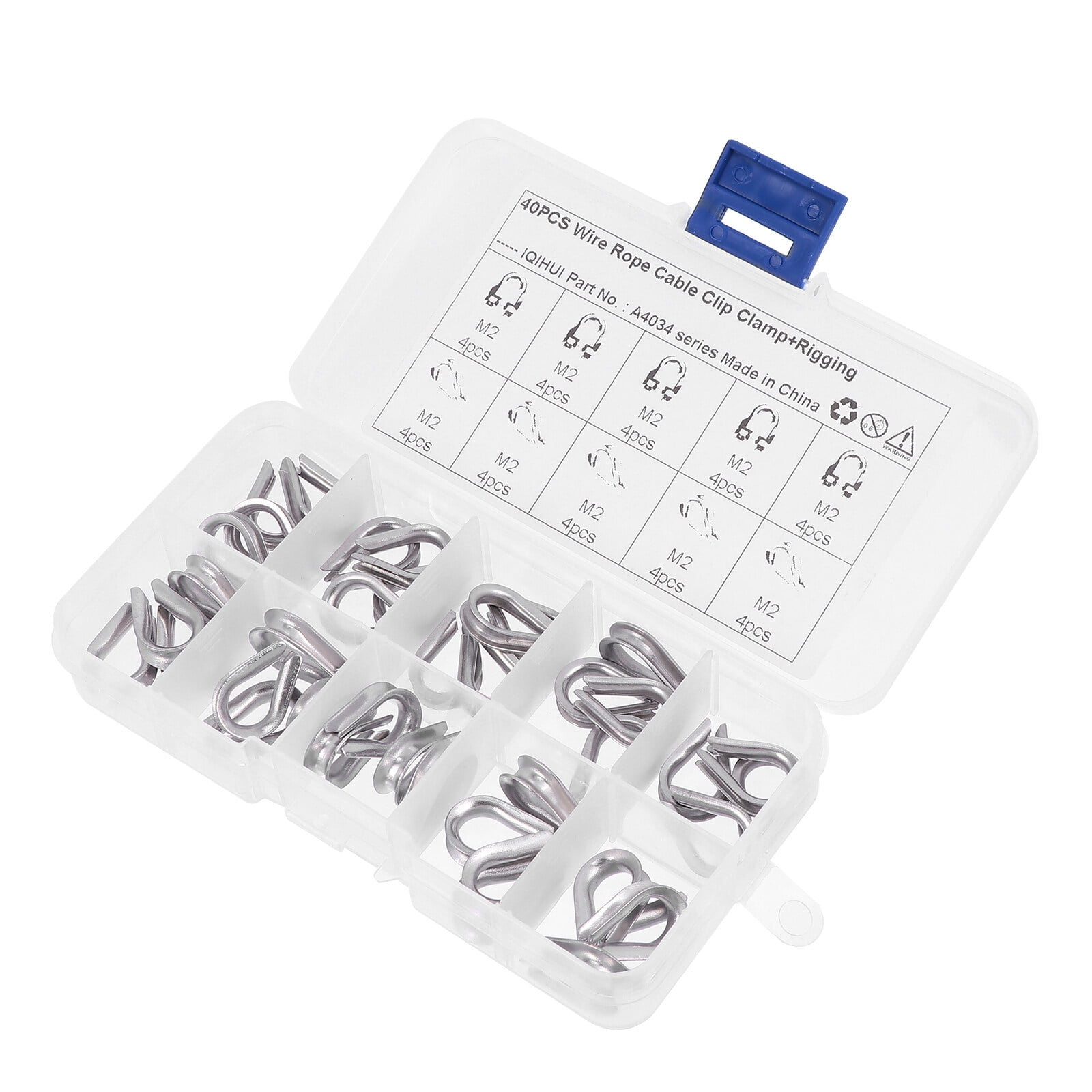 40pcs/set Stainless Steel Wire Rope Cable Clamp with Stainless Steel ...