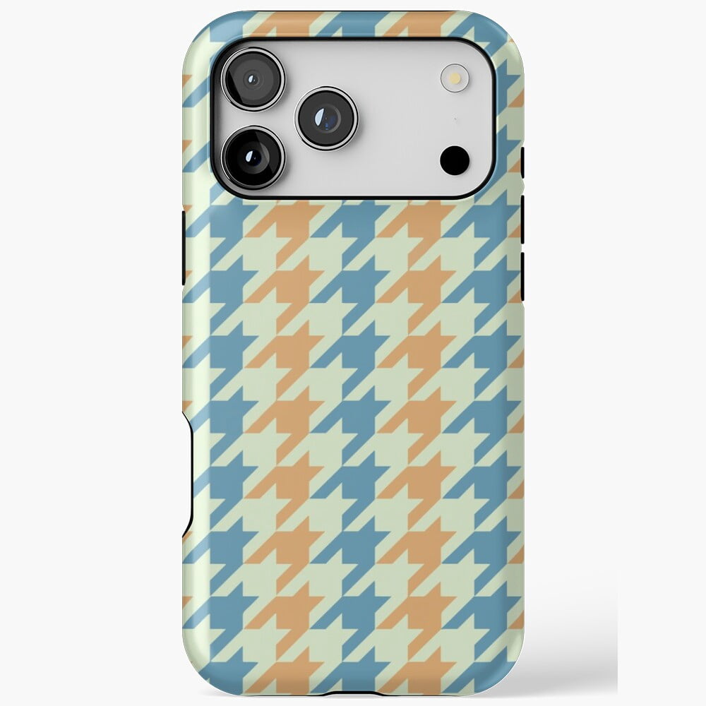 40s Houndstooth Retro Monochrome Geometric Pattern Tough iPhone Case 17 ...