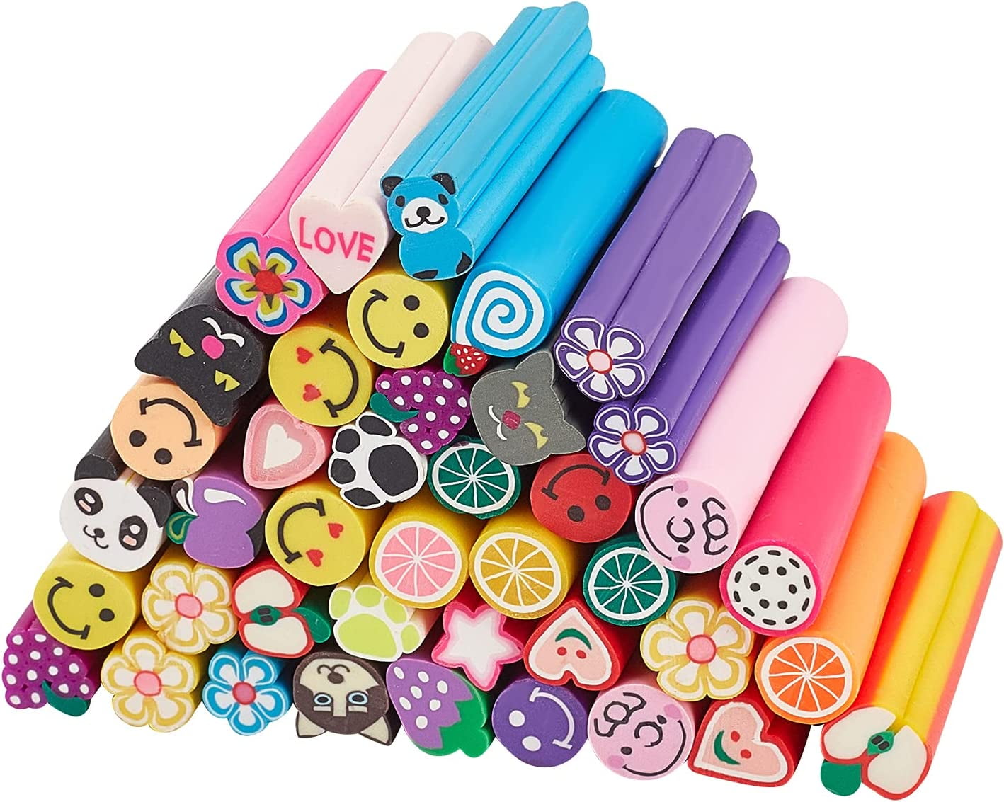 40strands 40 Strands Handmade Polymer Clay Stick Nail Art Tips Canes ...