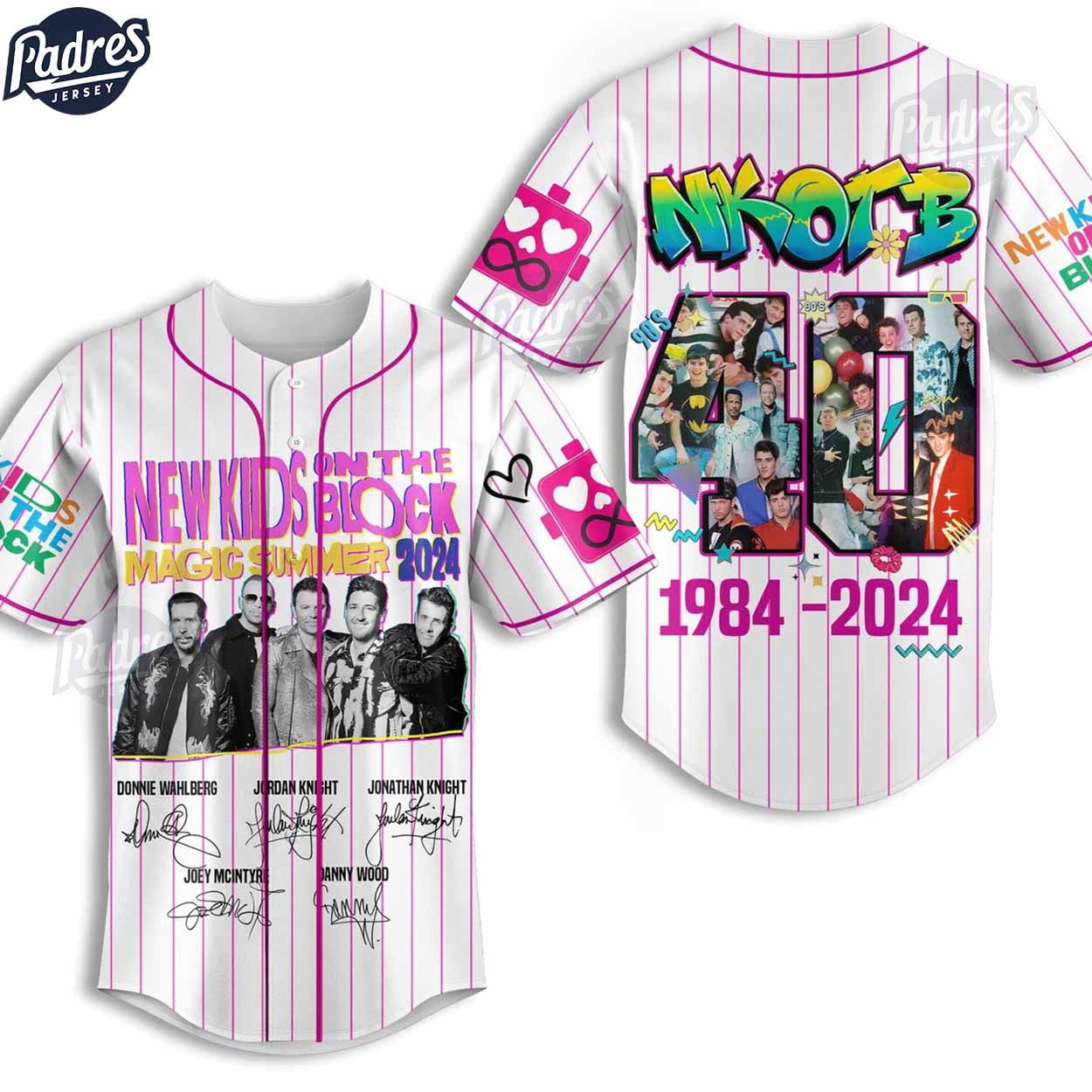 40th Anniversary 1984-2024 New Kids On The Block Custom Baseball Jersey ...