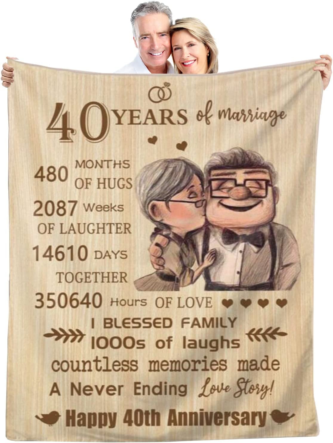 40th Anniversary Blanket Gifts, 40th Wedding Anniversary Romatic Gift ...