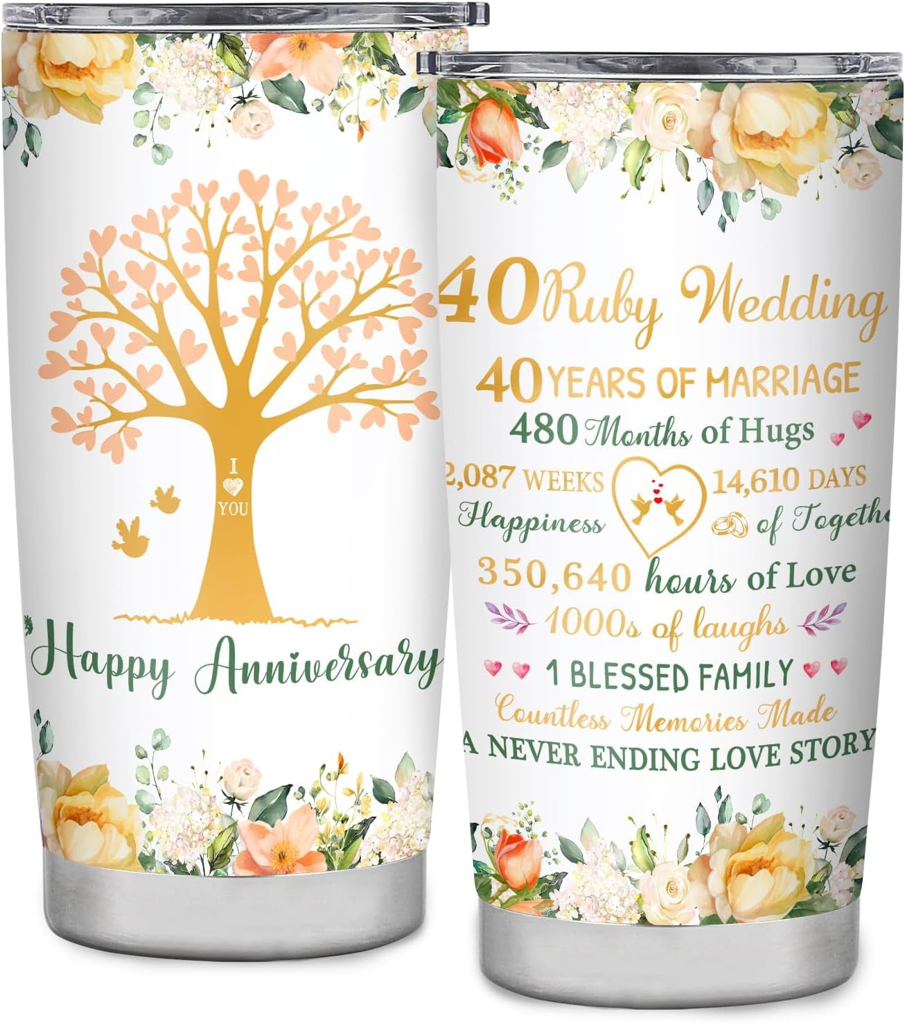 40th Anniversary Wedding Gifts for Couple, Gift for 40 Years ...