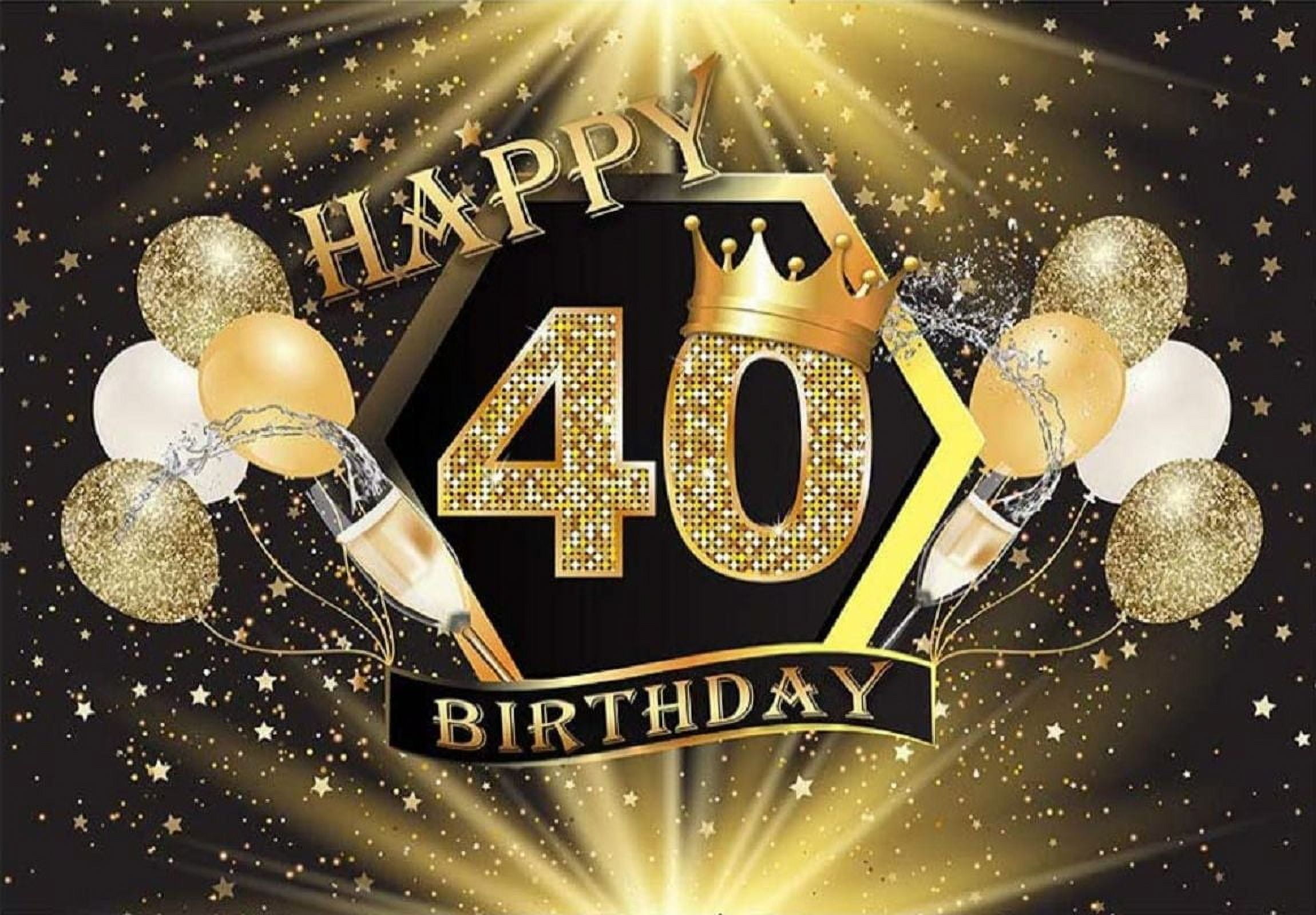 40th Background Custom Birthday Backdrop Banner Photo Balloon ...
