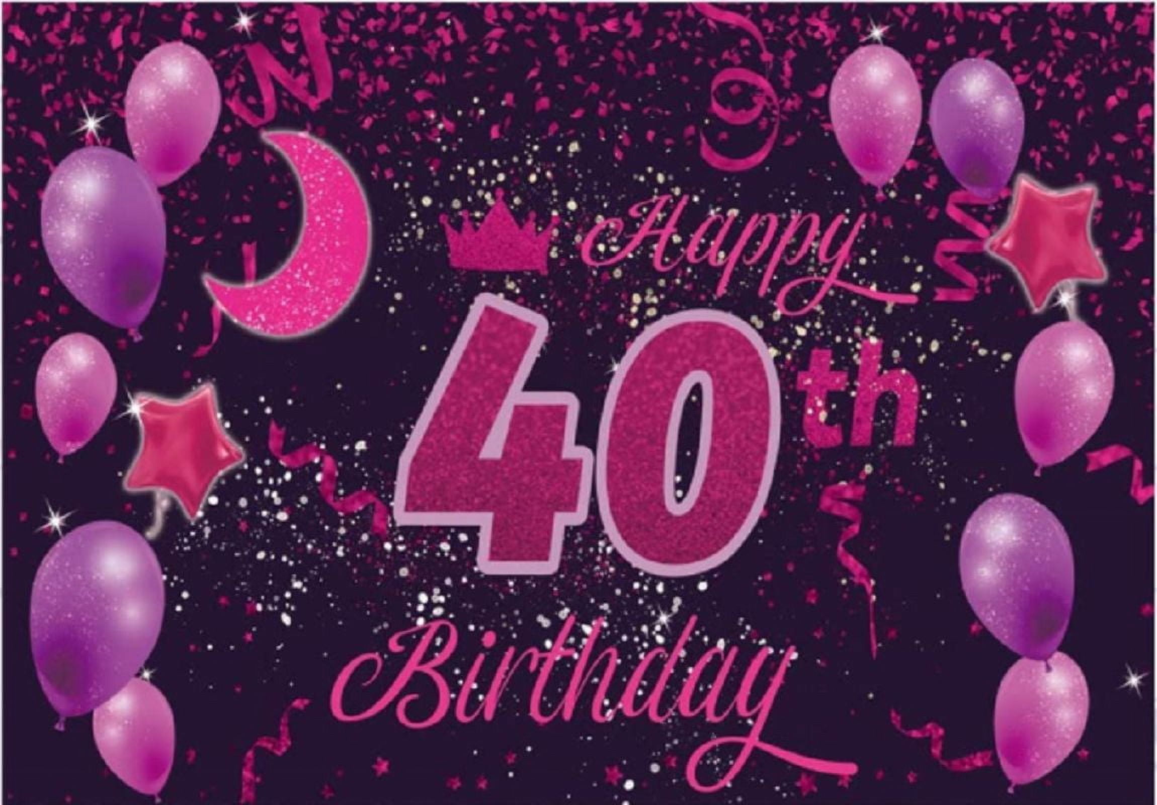 40th Background Custom Birthday Backdrop Banner Photo Balloon ...