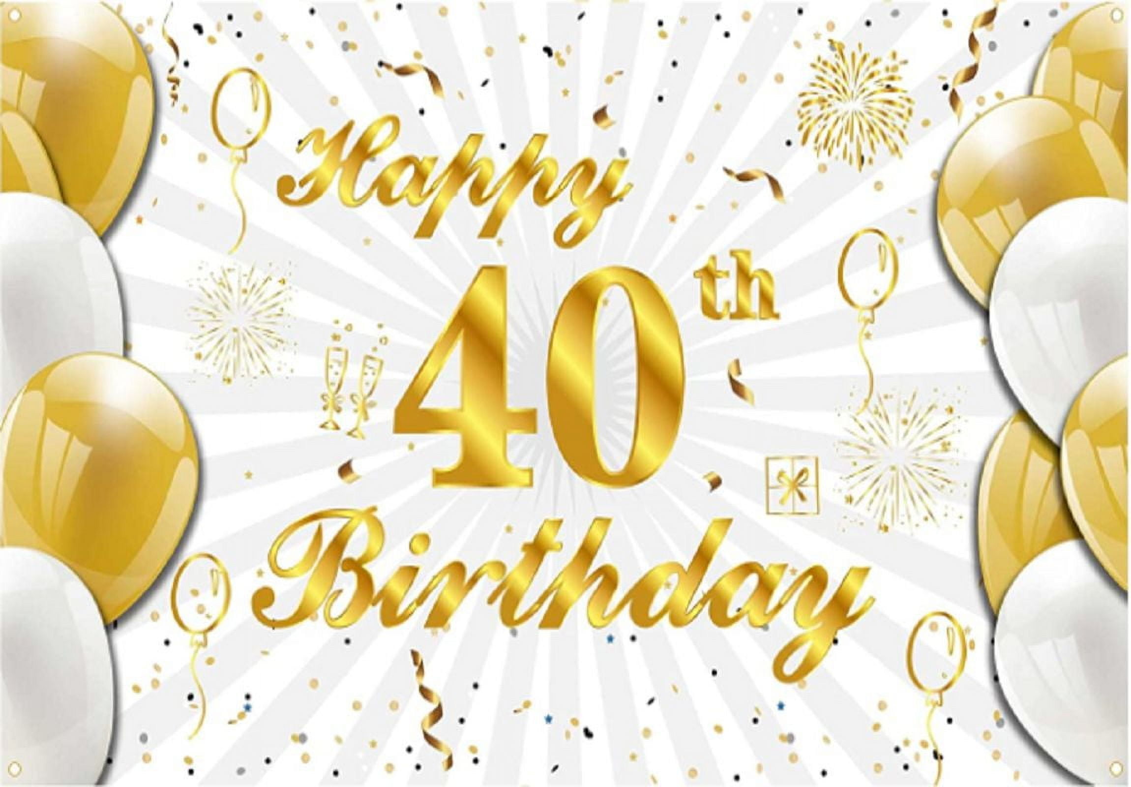 40th Background Custom Birthday Backdrop Banner Photo Balloon ...