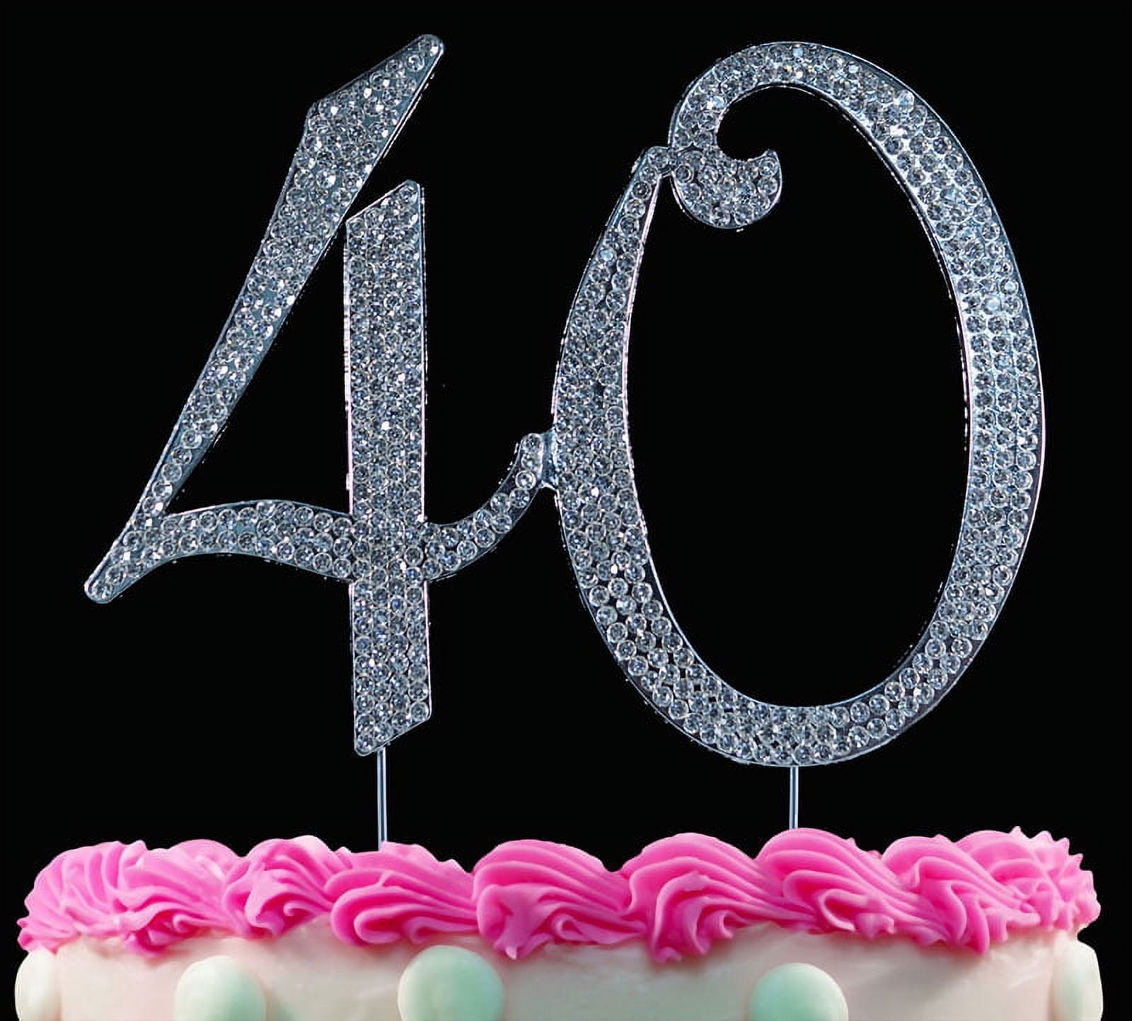 40th Birthday Cake Toppers Crystal Cake Topper 40 Anniversary Cake ...