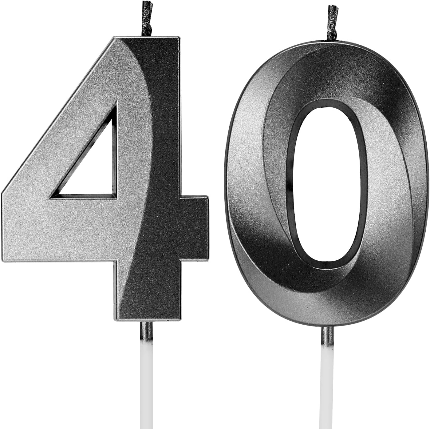 40th Birthday Candles Numerals 40 Numbers for Cakes Candle Happy ...