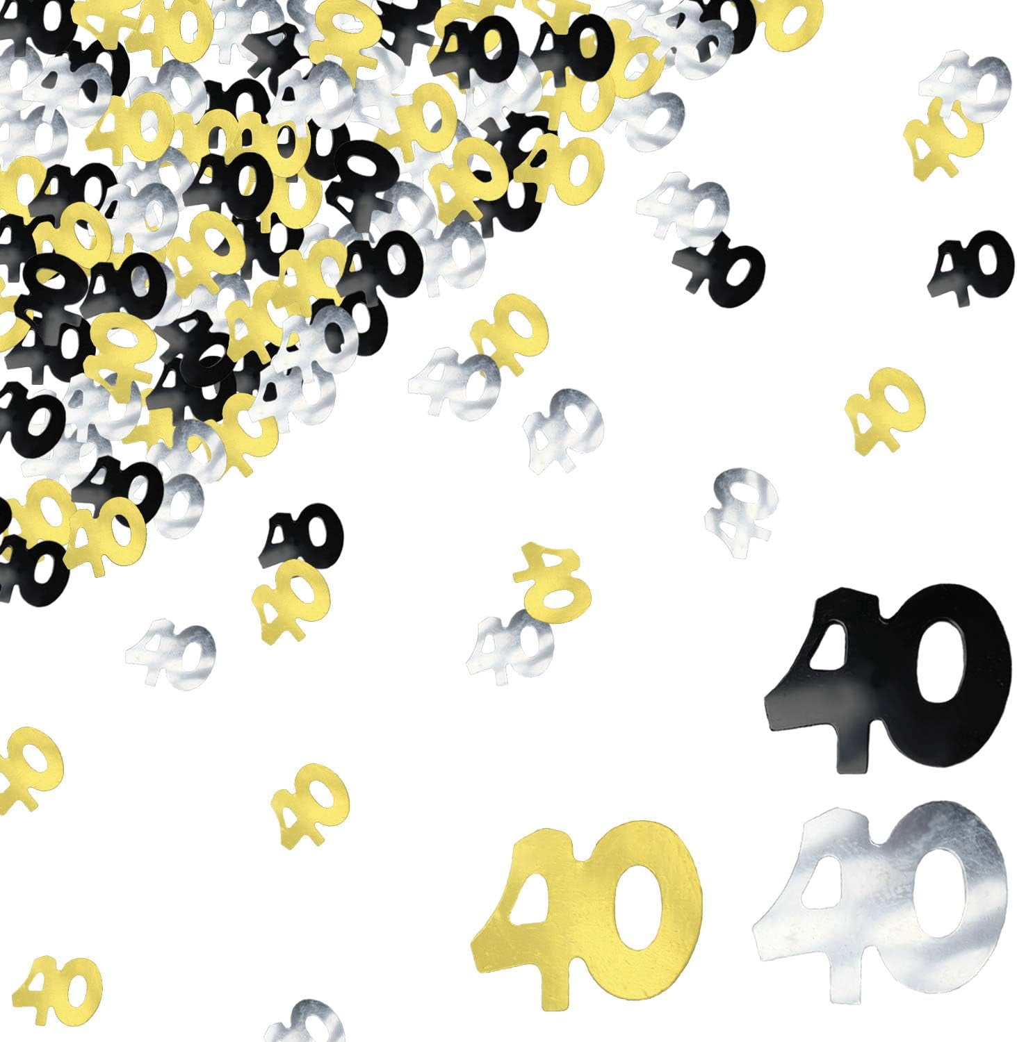 40th Birthday Confetti Forty Years Old 40 Anniversary Number Confetti ...