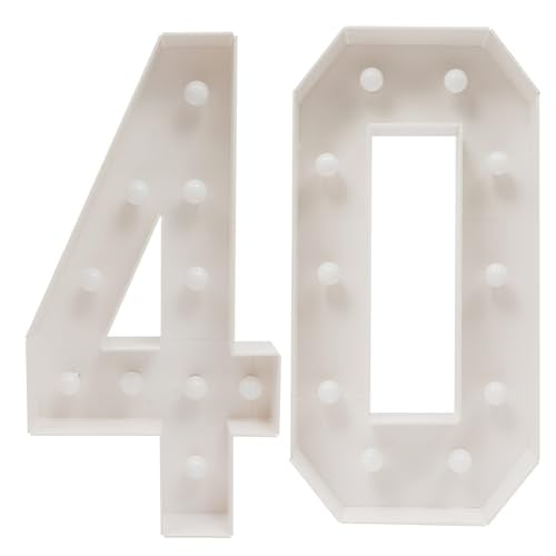 40th Birthday Decorations 3FT Marquee Light up Numbers 40 Birthday ...