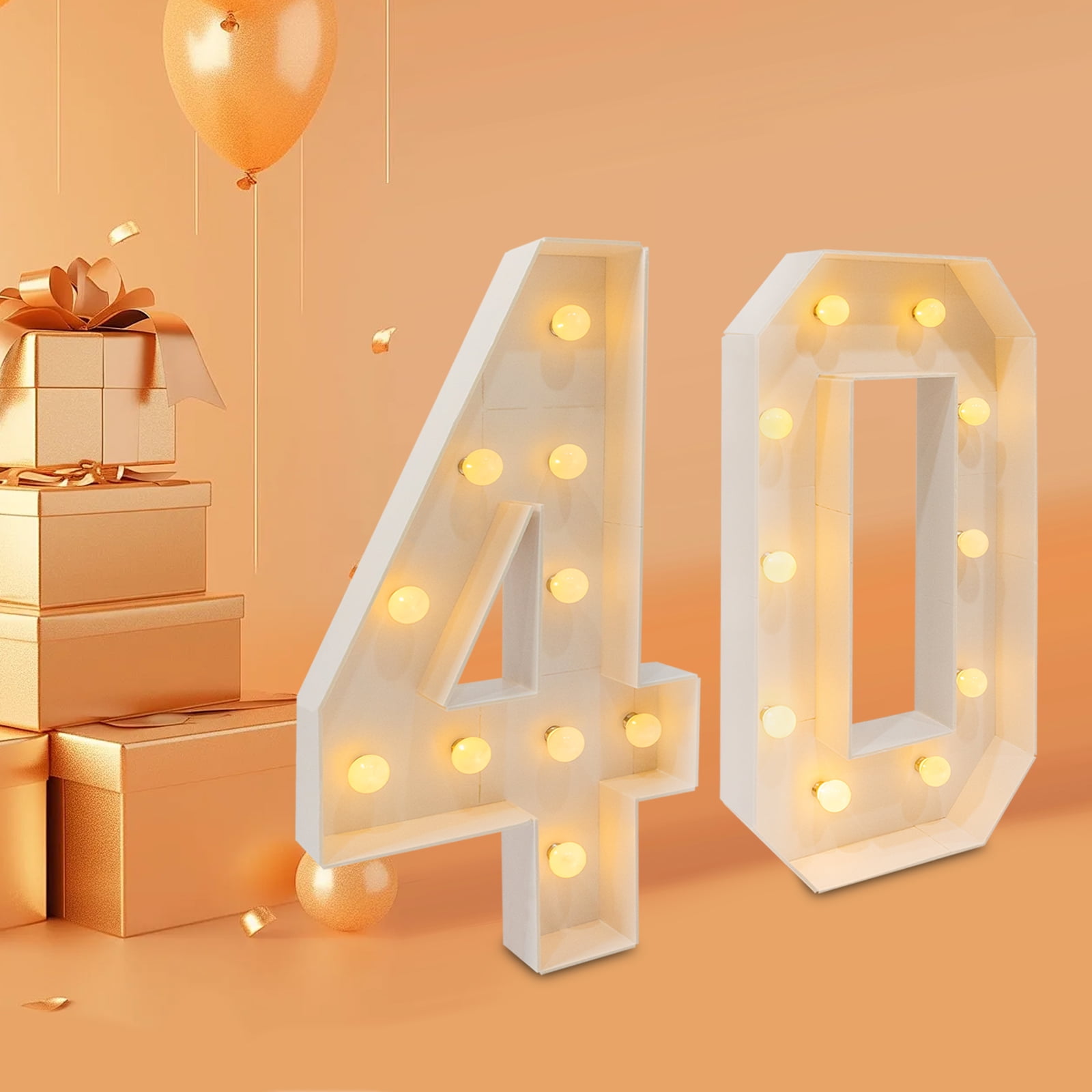 40th Birthday Decorations - Decorative Led Light Up Numbers, Light Up ...