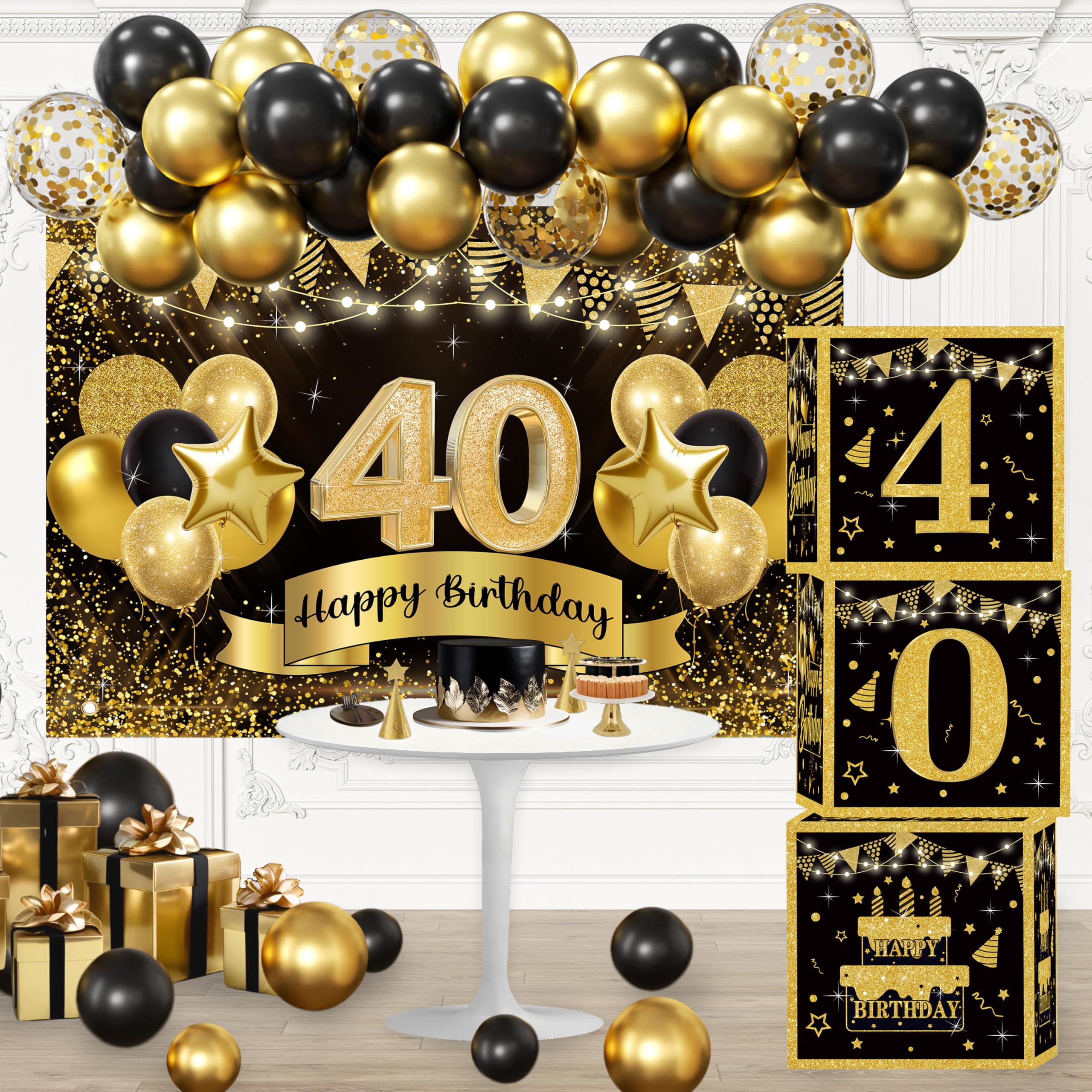 40th Birthday Decorations FEV6 for Men - happy Birthday Party Backdrop ...