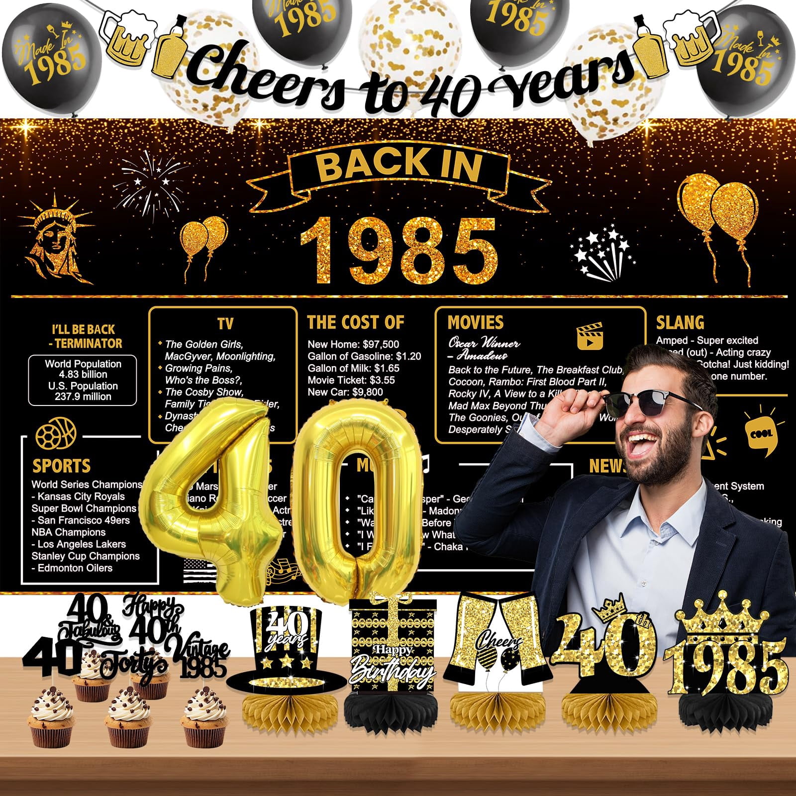 40th Birthday Decorations Men,40 SSF20 Years Old Birthday Decorations ...