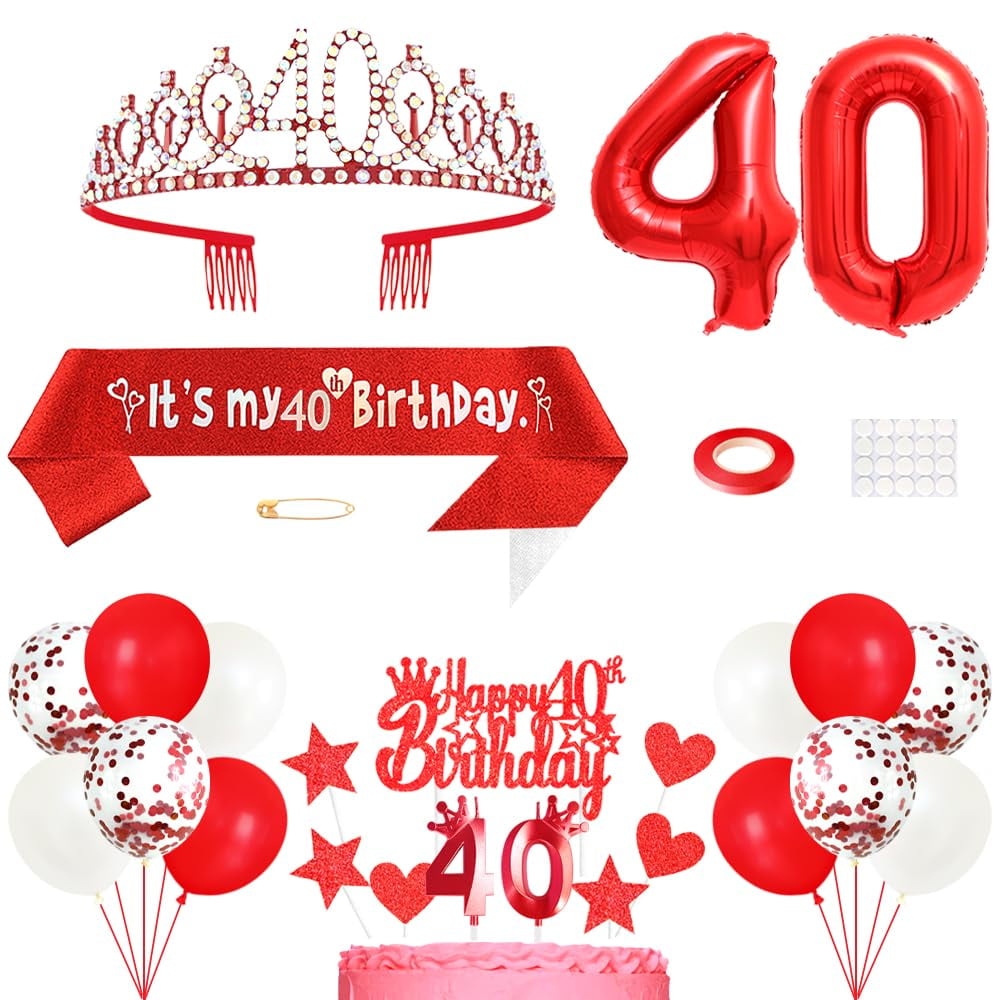 40th Birthday Decorations for Women, Birthday Princess Crown Queen ...