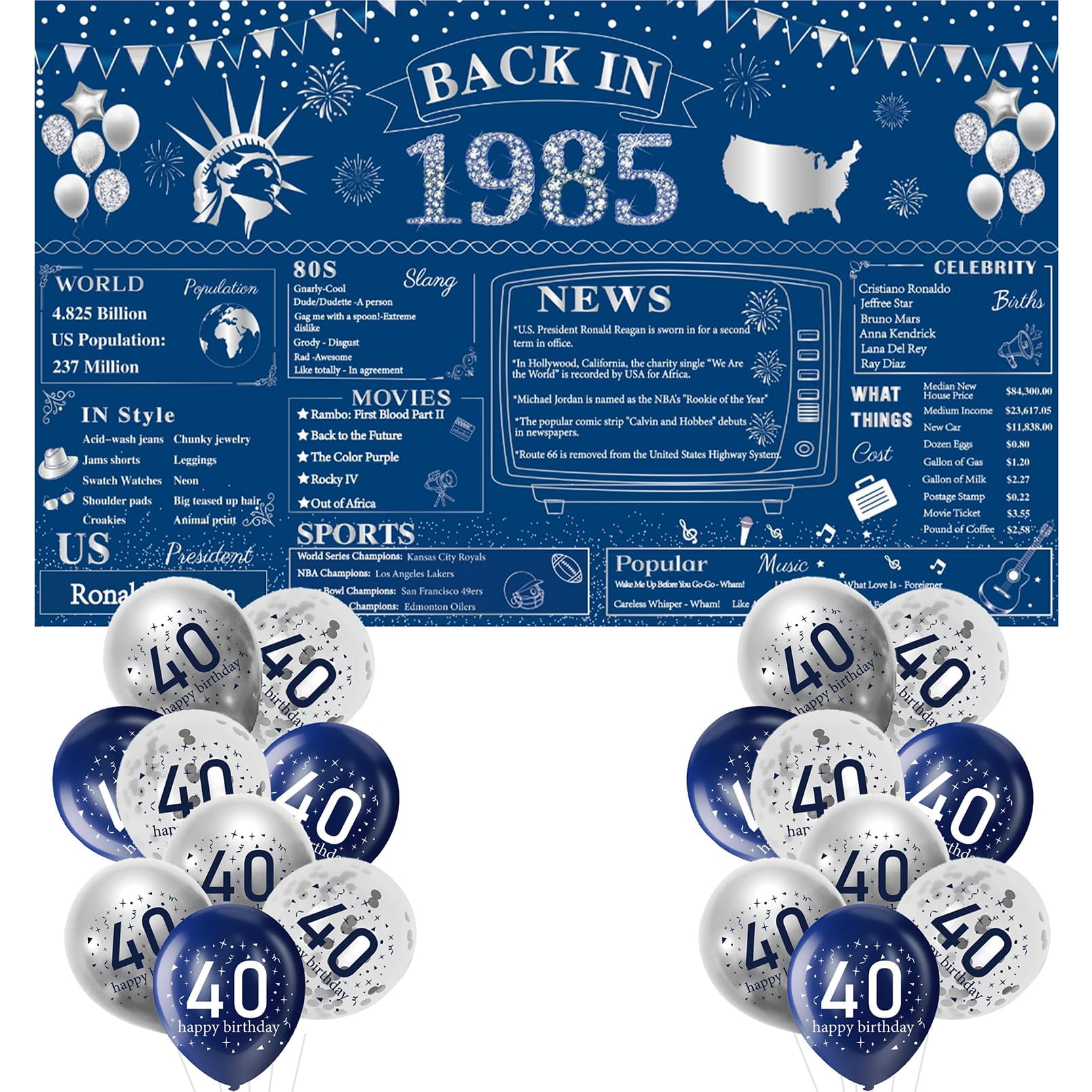 40th Birthday DecorationsTRDN for Men or Women Large 40th Birthday ...