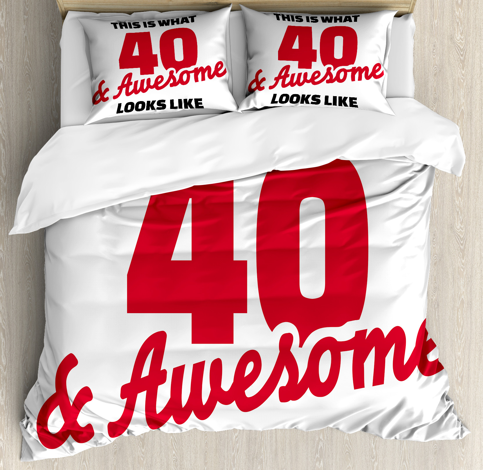 40th Birthday Duvet Cover Set, 40 Hilarious Birthday Slogan Cool Humor ...
