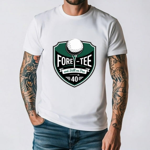 40th Birthday Fore Tee Funny Golf Party Celebration Unisex T-shirt, for ...