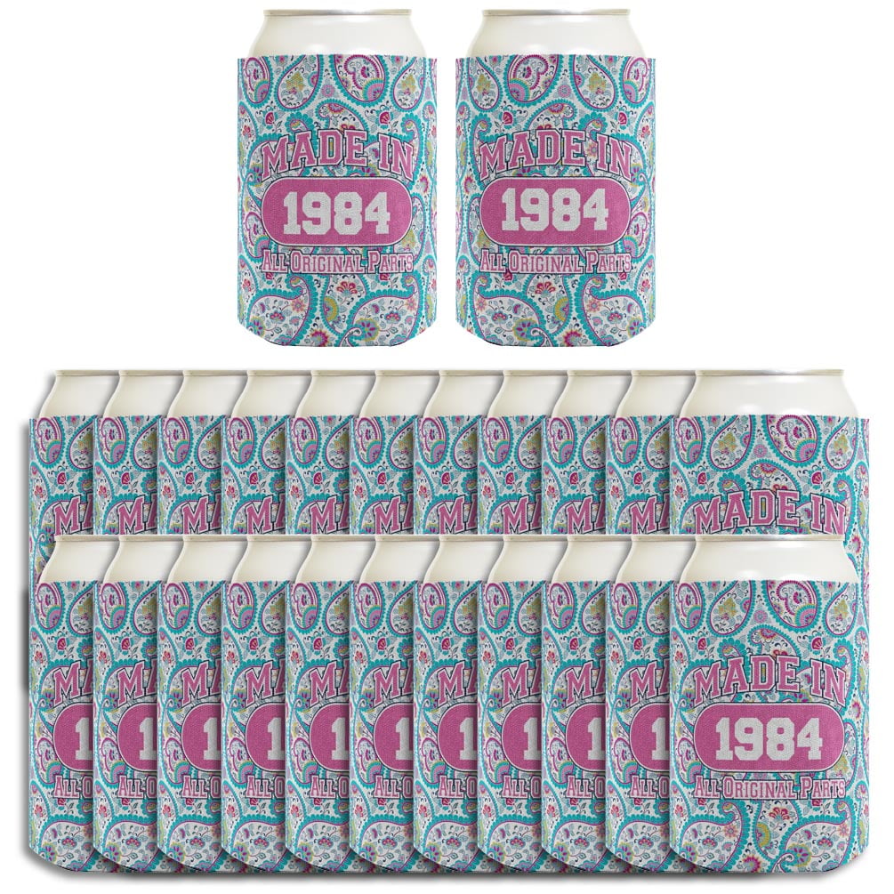 40th Birthday Gift Coolie Made in 1984 Can Coolies 24 Pack Can Coolie ...