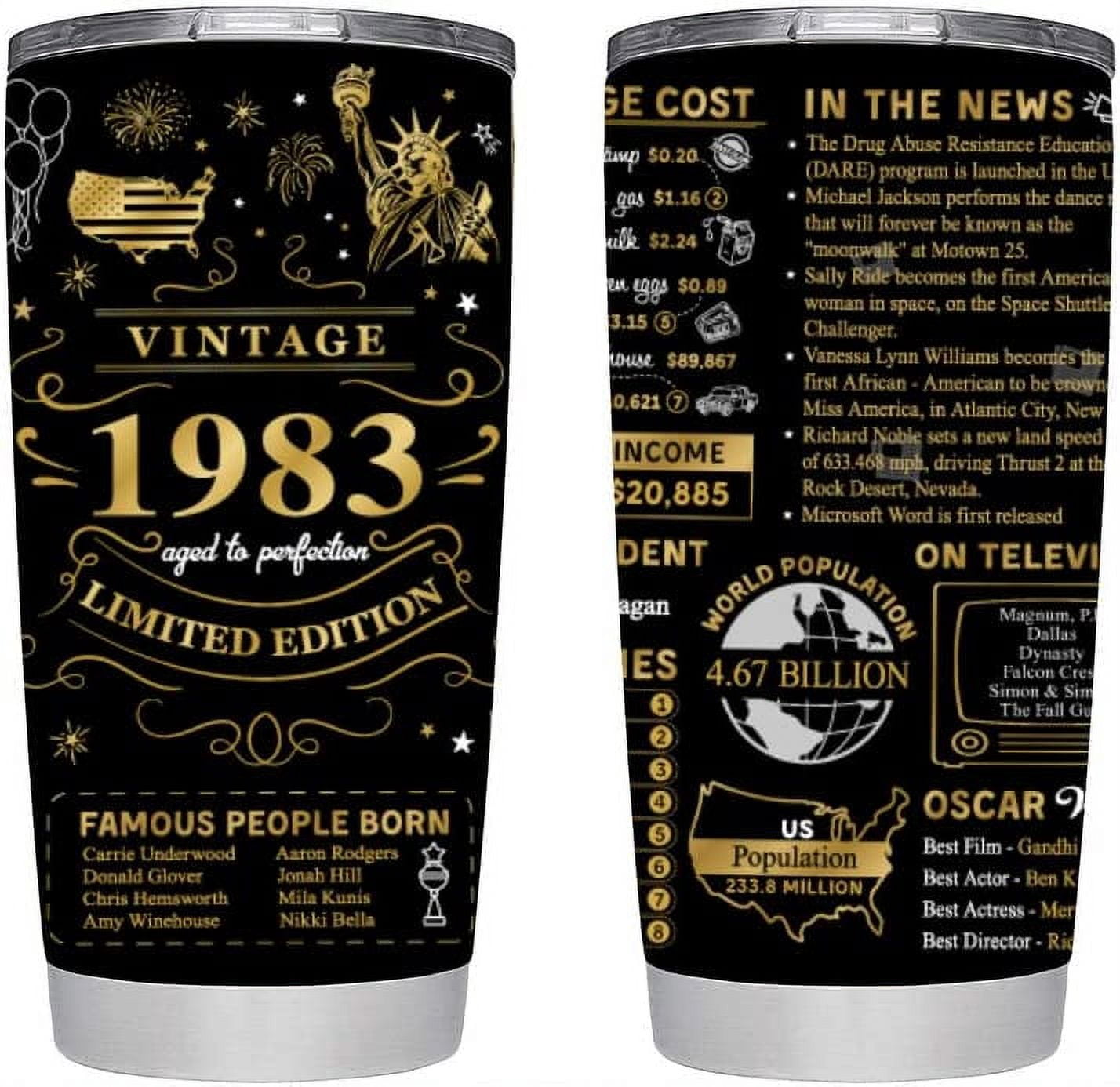 40th Birthday Gifts for Men Women Friends Vintage 1983 Tumblers 40 Year ...