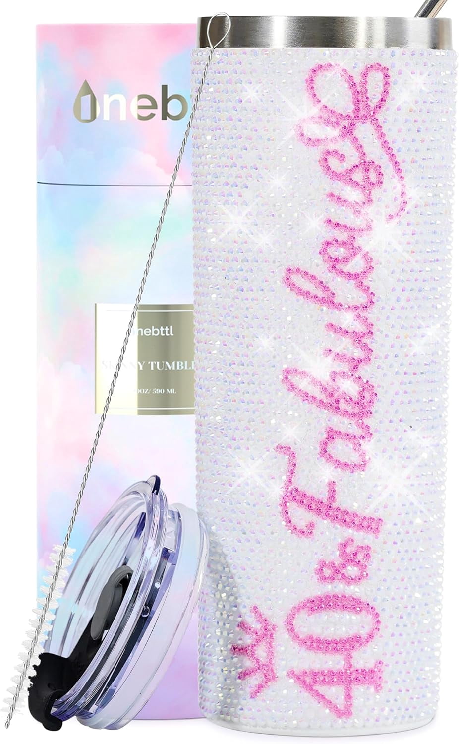 40th Birthday Gifts Women, 40 and Fabulous, Bling Cups Rhinestones ...