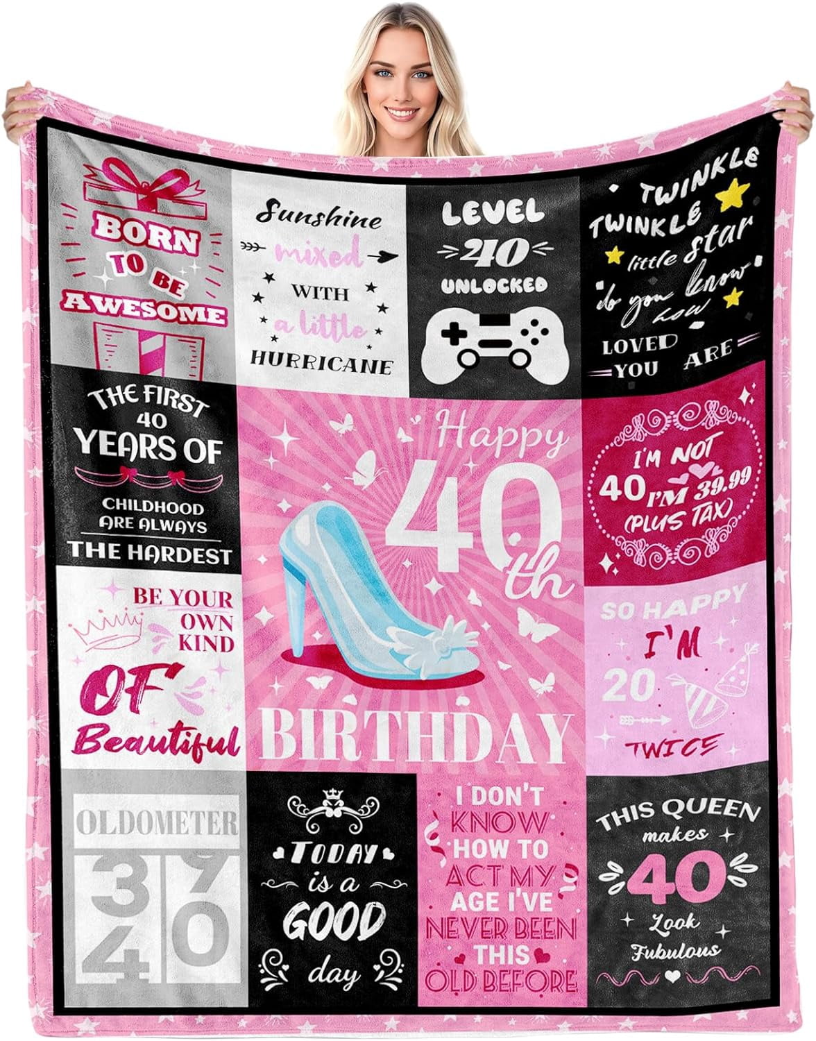 40th Birthday Gifts for Women, 40th Birthday Blanket for Women, 40th ...