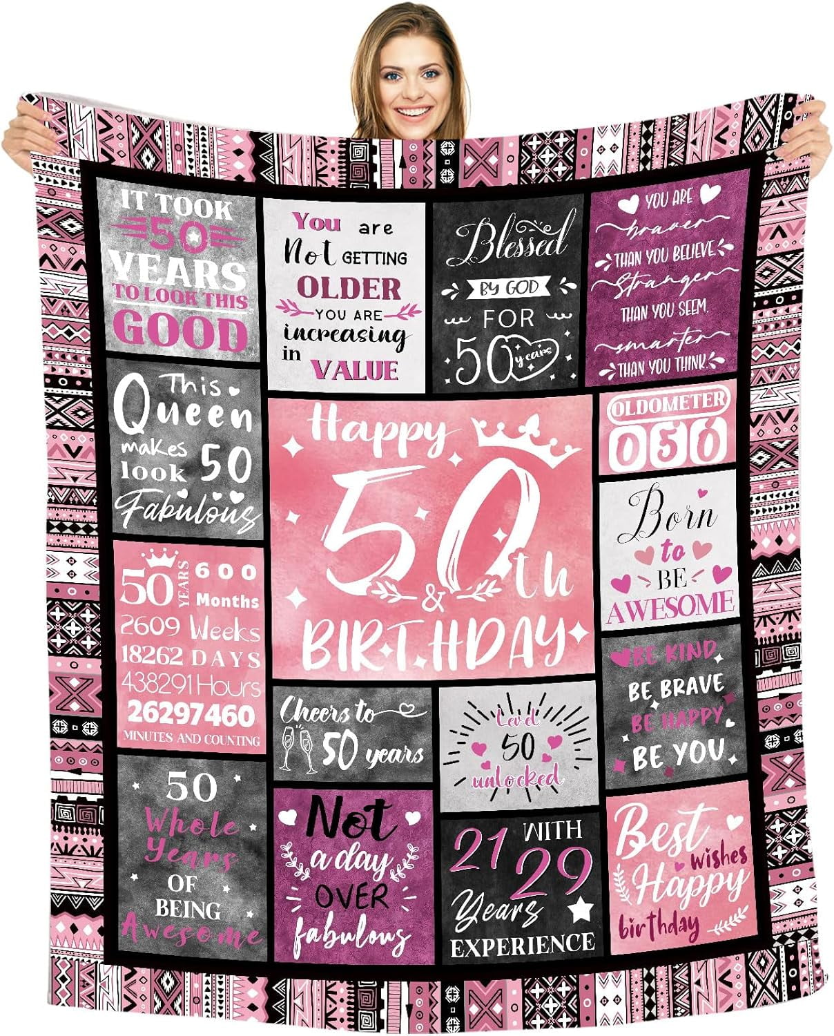 40th Birthday Gifts Women Blanket 60”X50”, Unique Happy 50th Birthday ...