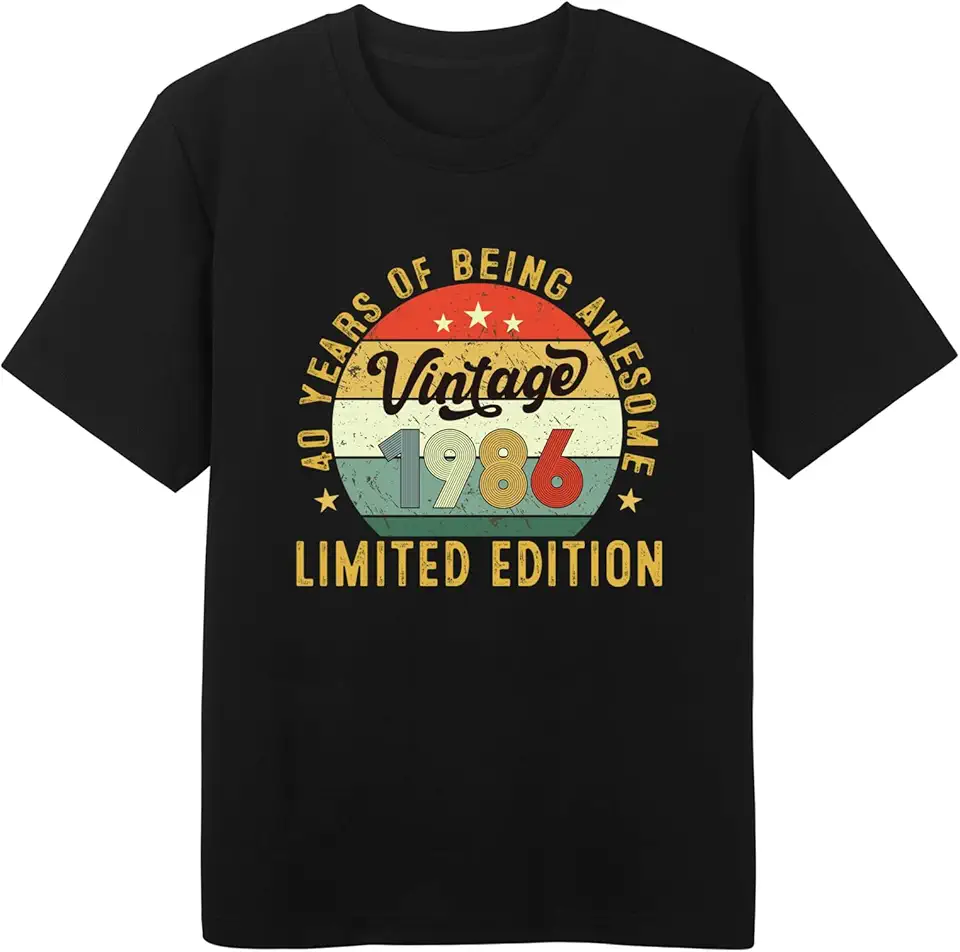 40th Birthday Gifts for Men Women 1986 T Shirts for Men 40 Year Old ...