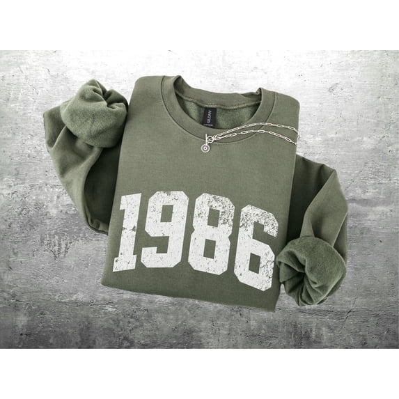 40th Birthday TShirt For Men Women 1986 Retro Gildan 18000 Crewneck ...
