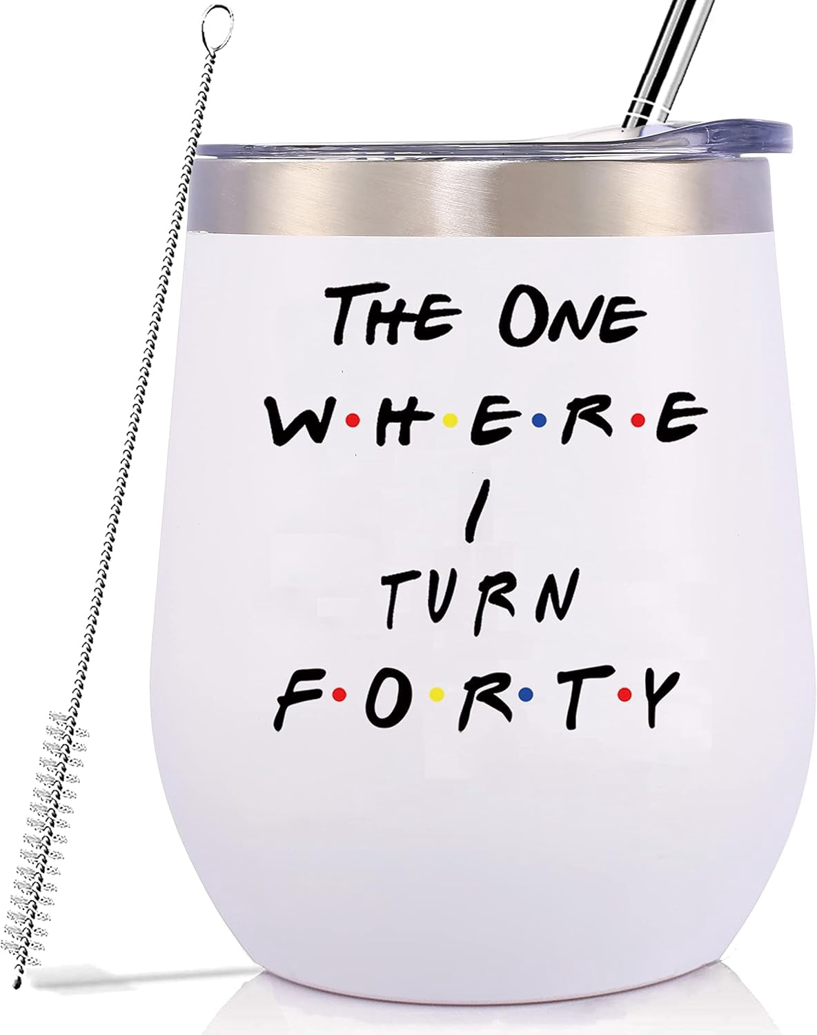 40th Birthday Tumbler 12 Oz Friends TV Show Theme Turning Forty, Ideal ...