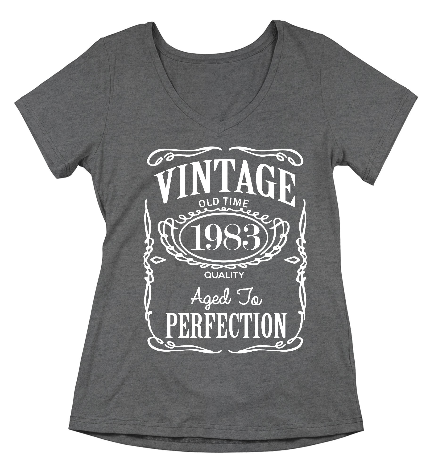 40th Birthday VINTAGE 1983 Women's V-neck, L, Heather Charcoal ...